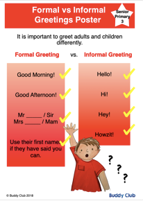 Meet & Greet: SP: 3. Formal vs Informal Greetings - Poster – Buddy Club