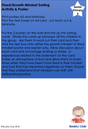 Play & Pretend: SP: 5. Growth Mindset - Poster & Sorting Activity ...