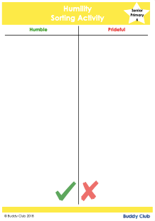 Chit & Chat: SP: 6. Humility Poster & Sorting Activity – Buddy Club