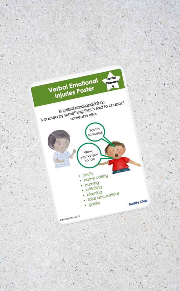 Faces & Feelings: SP: 4. Verbal Emotional Injuries - Poster – Buddy Club
