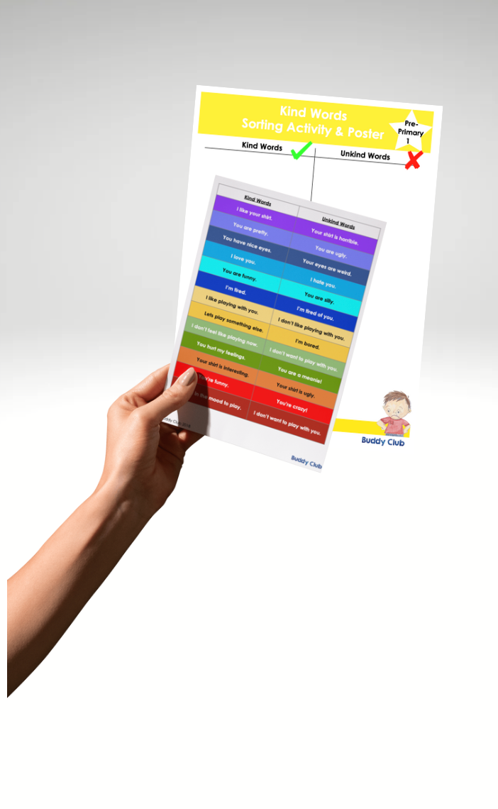 Chit & Chat: PP: 1. Kind Words - Poster & Activity – Buddy Club