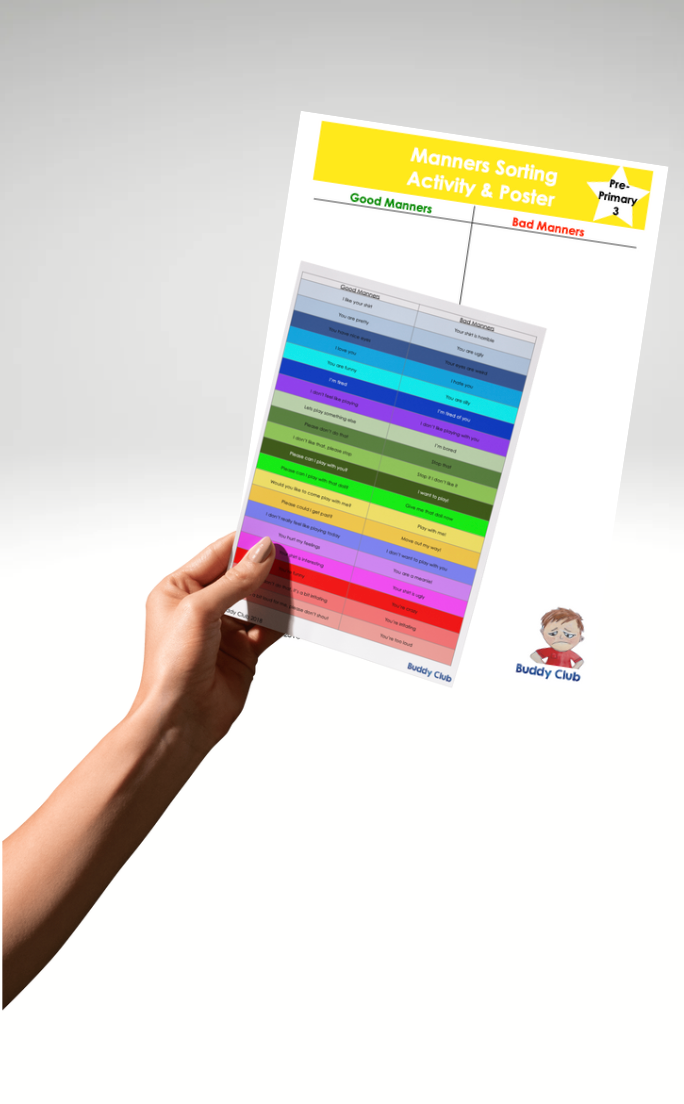 Chit & Chat: PP: 3. Manners - Poster & Activity – Buddy Club