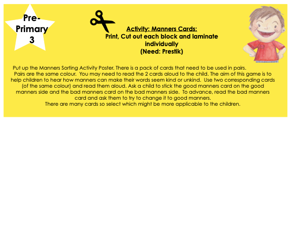 Chit & Chat: PP: 3. Manners - Poster/Activity – Buddy Club