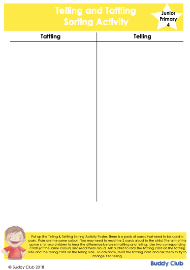 Chit & Chat: JP: 4. Telling & Tattling - Poster/Sorting Activity ...