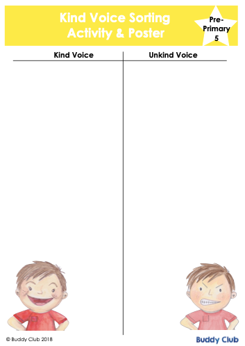 Chit & Chat: PP: 5. Kind Voice - Poster/Sorting Activity – Buddy Club