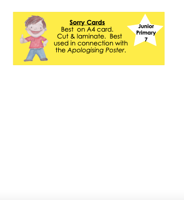 Chit & Chat: JP: 7. Sorry Cards - Activity – Buddy Club